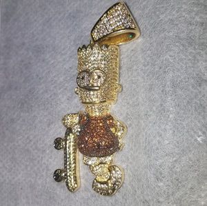 OniXXIVk | Accessories | Iced Out Custom Bart Simpson Pendant | Poshmark